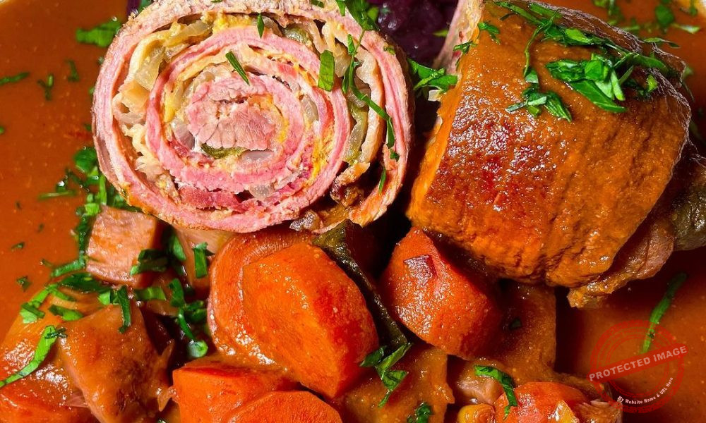 Rinderroulade mit Rotkohl und Schmorgemüse – Kochbucher